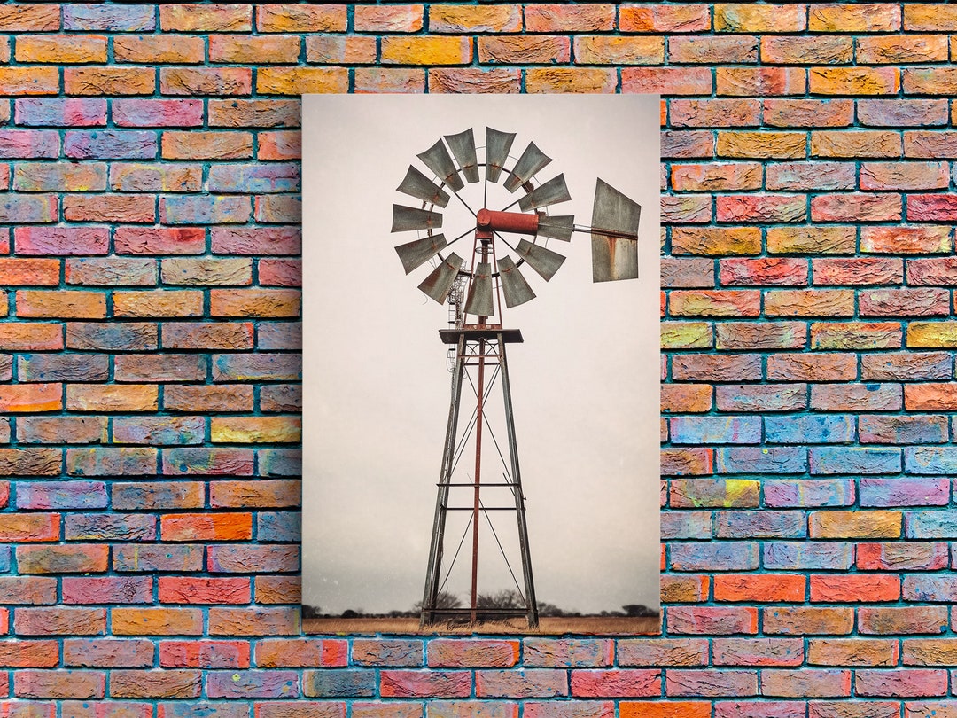 Rustic Farmhouse Home Decor, Windmill Photography Photo Print Art ...