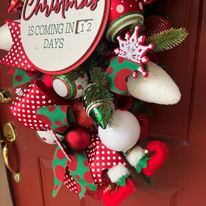 Christmas Countdown Wreath, Christmas Wreath, Oversized Lightbulb ...