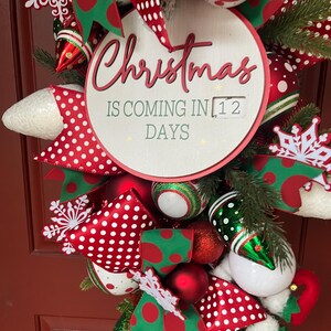 Christmas Countdown Wreath, Christmas Wreath, Oversized Lightbulb ...