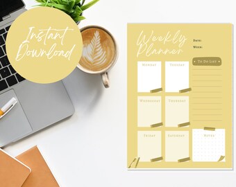 Weekly Planner Digital Pages, Undated Weekly Schedule, Weekly Printable ...
