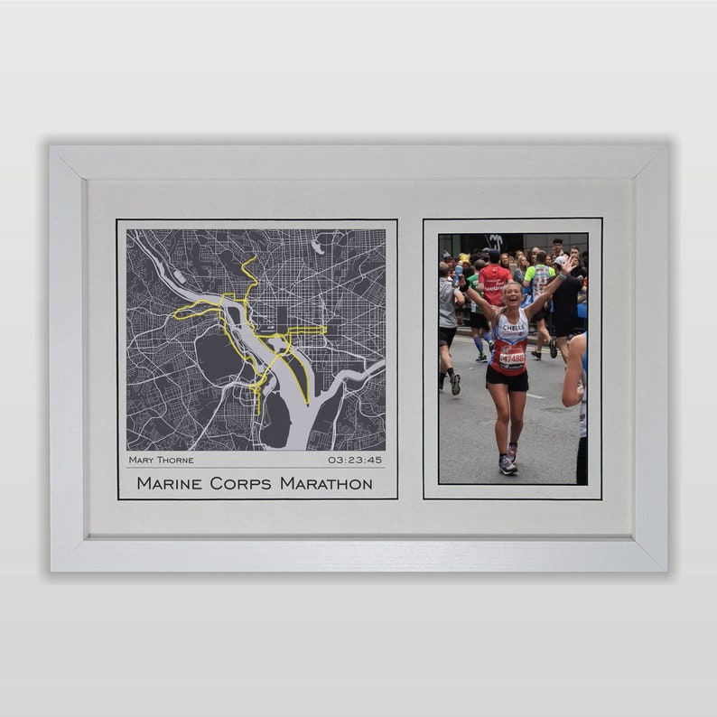 MCM Marine Corps Marathon Map & Photo Display Frame : Gift for Marine ...