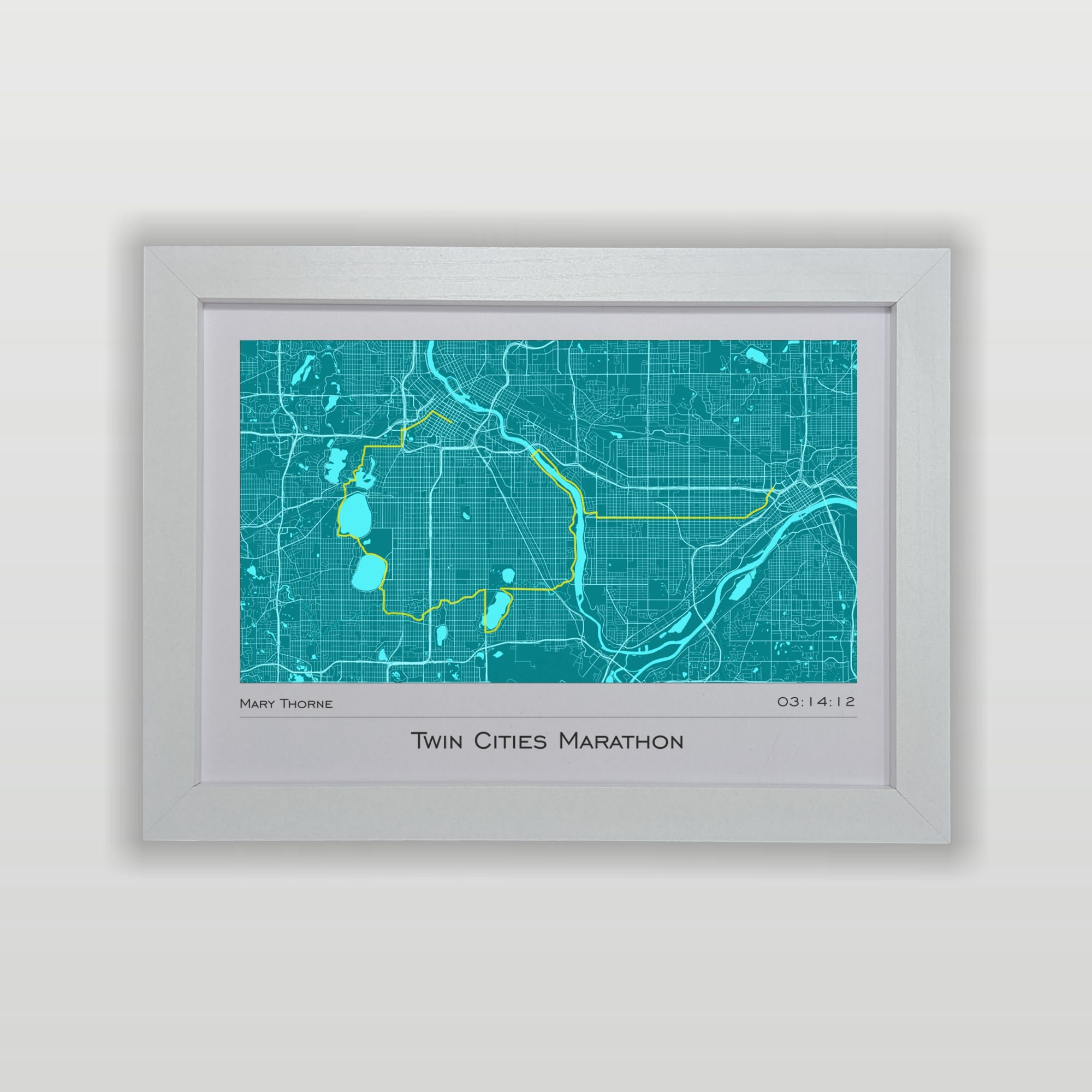 Twin Cities Marathon Route Map Print Framed : Gift for - Etsy