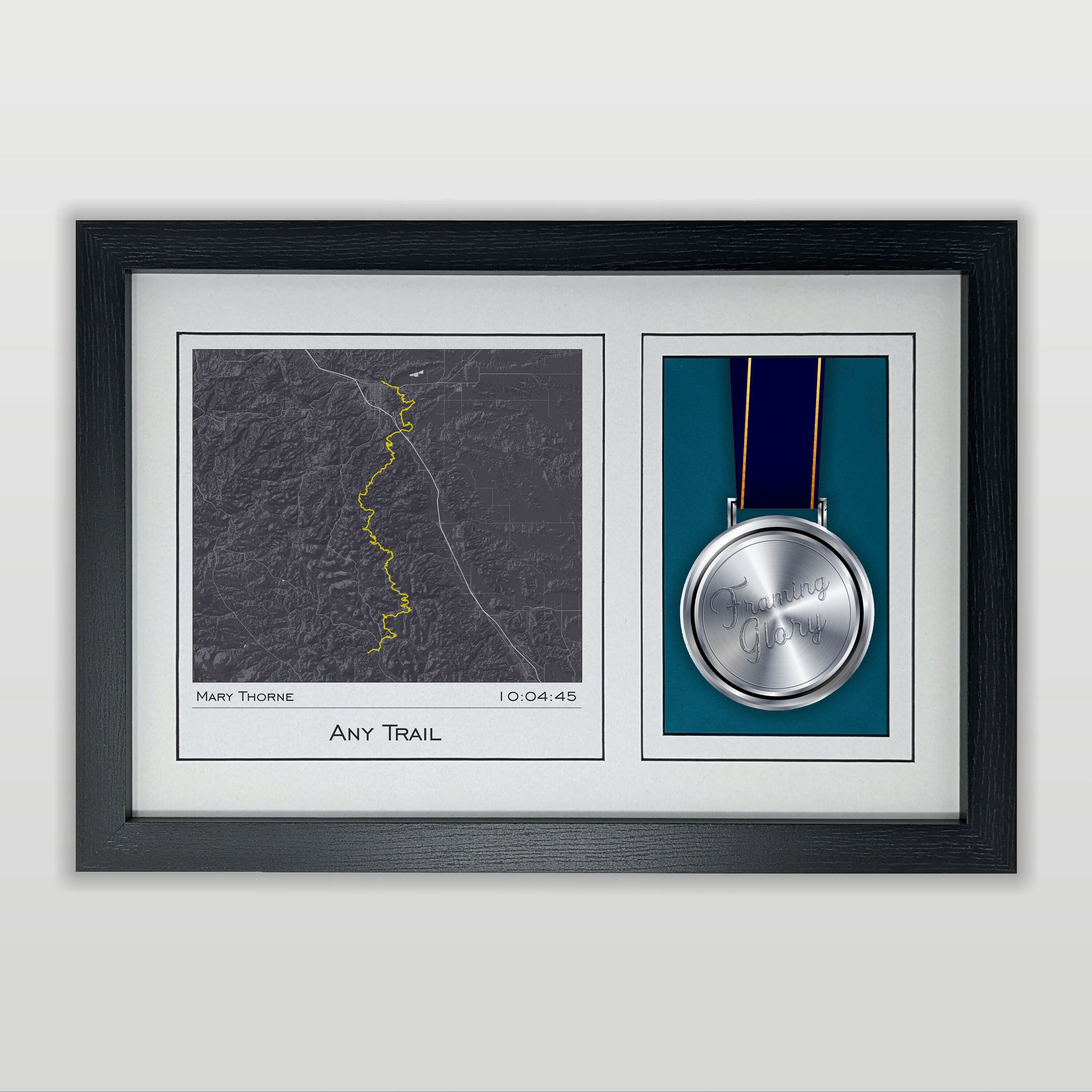 Trail Running Map & Medal Display Frame : Gift for Trail Runners - Etsy