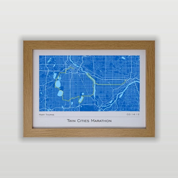 Twin Cities Marathon Route Map Print Framed : Gift for - Etsy