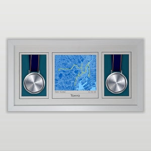 Tokyo Marathon Route Map & Double Medal Display Frame : Gift for Tokyo ...
