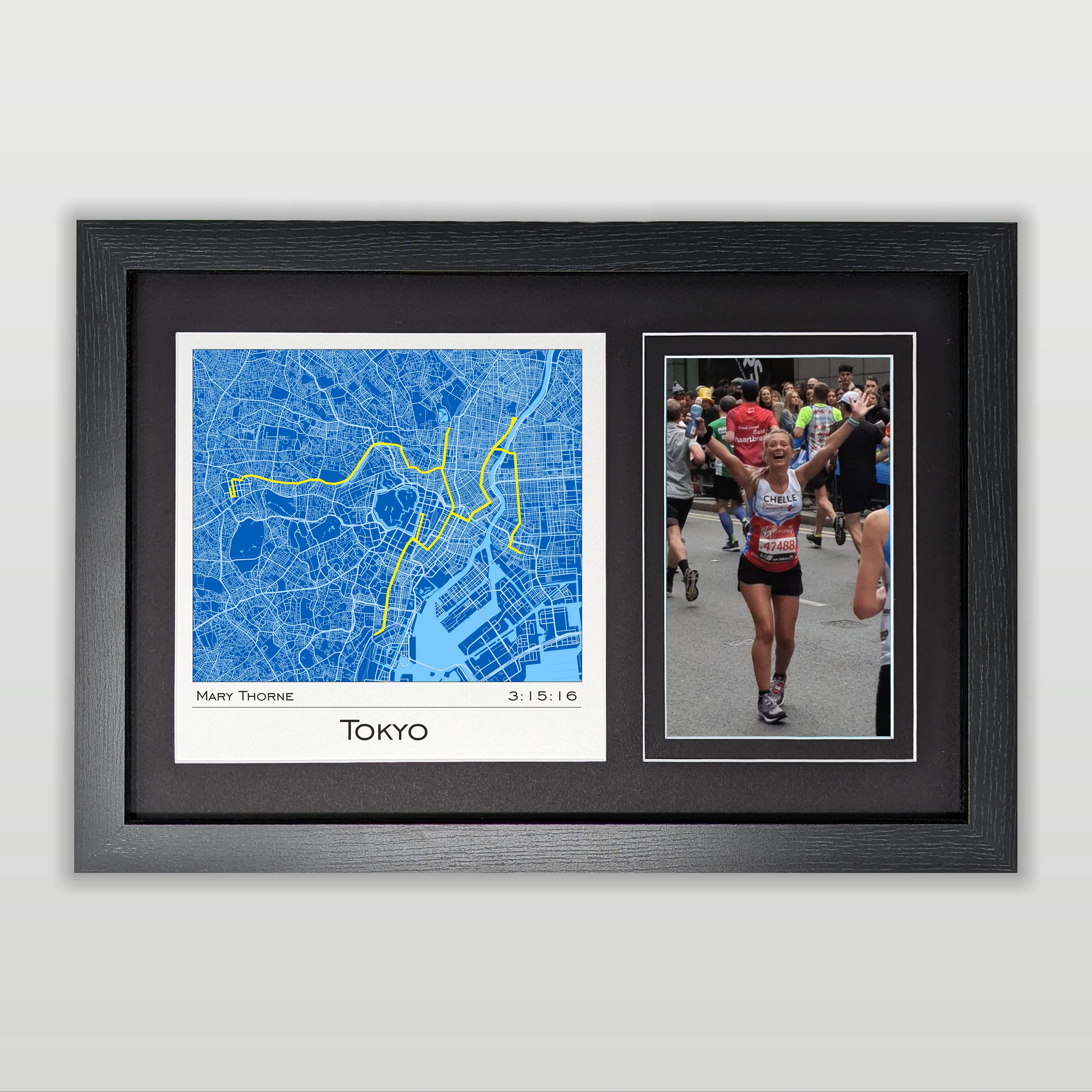 Tokyo Marathon Map & Photo Display Frame : Gift for Tokyo Marathon ...