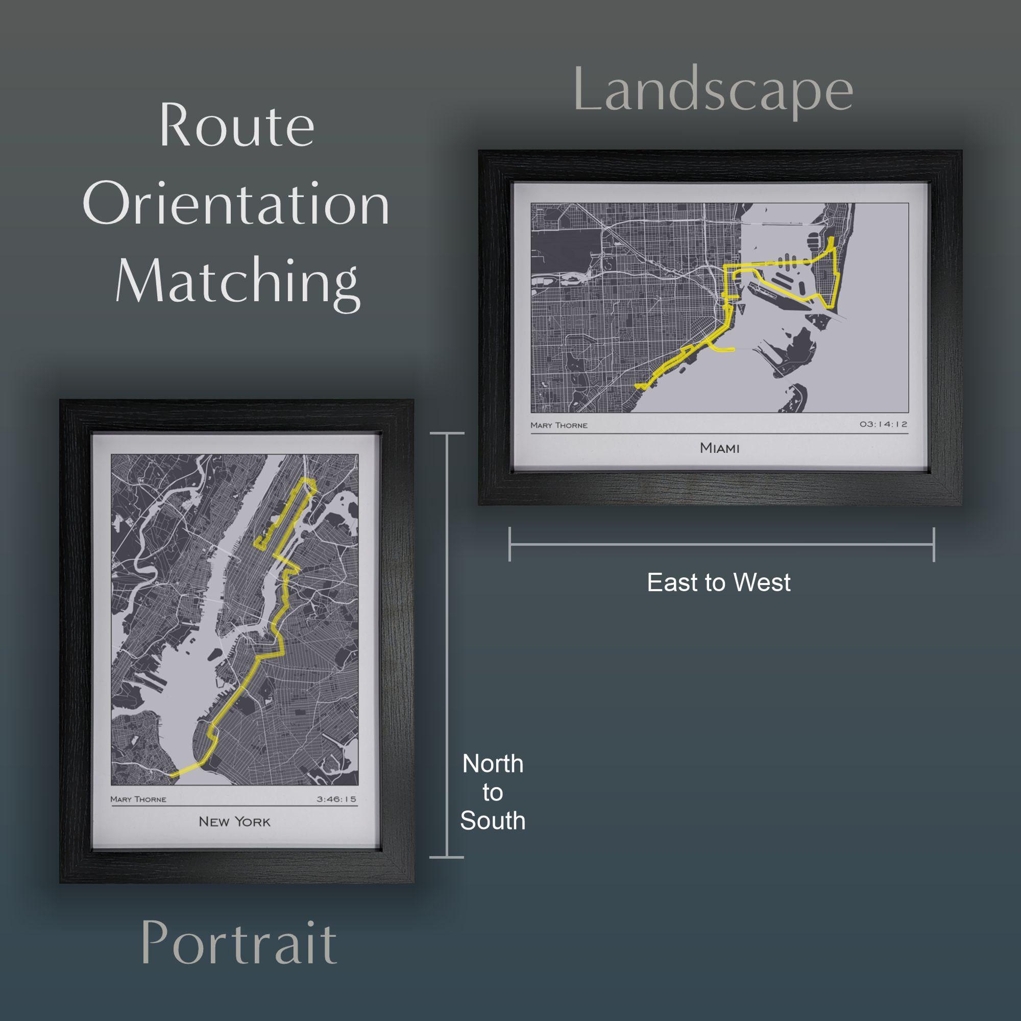 Running Route Map Print - Framed : Half Marathon / 10k - Gift for ...