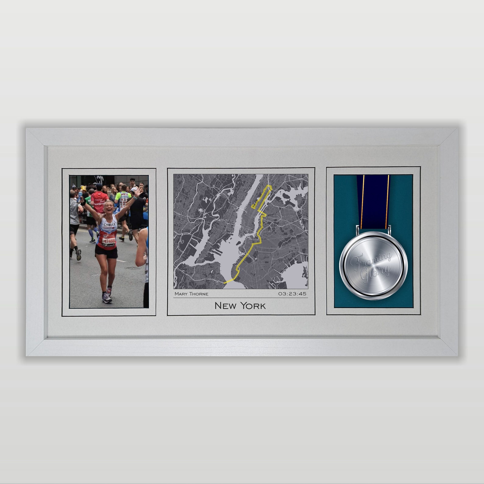 Any Marathon Running Map Photo & Medal Display Frame : Gift - Etsy