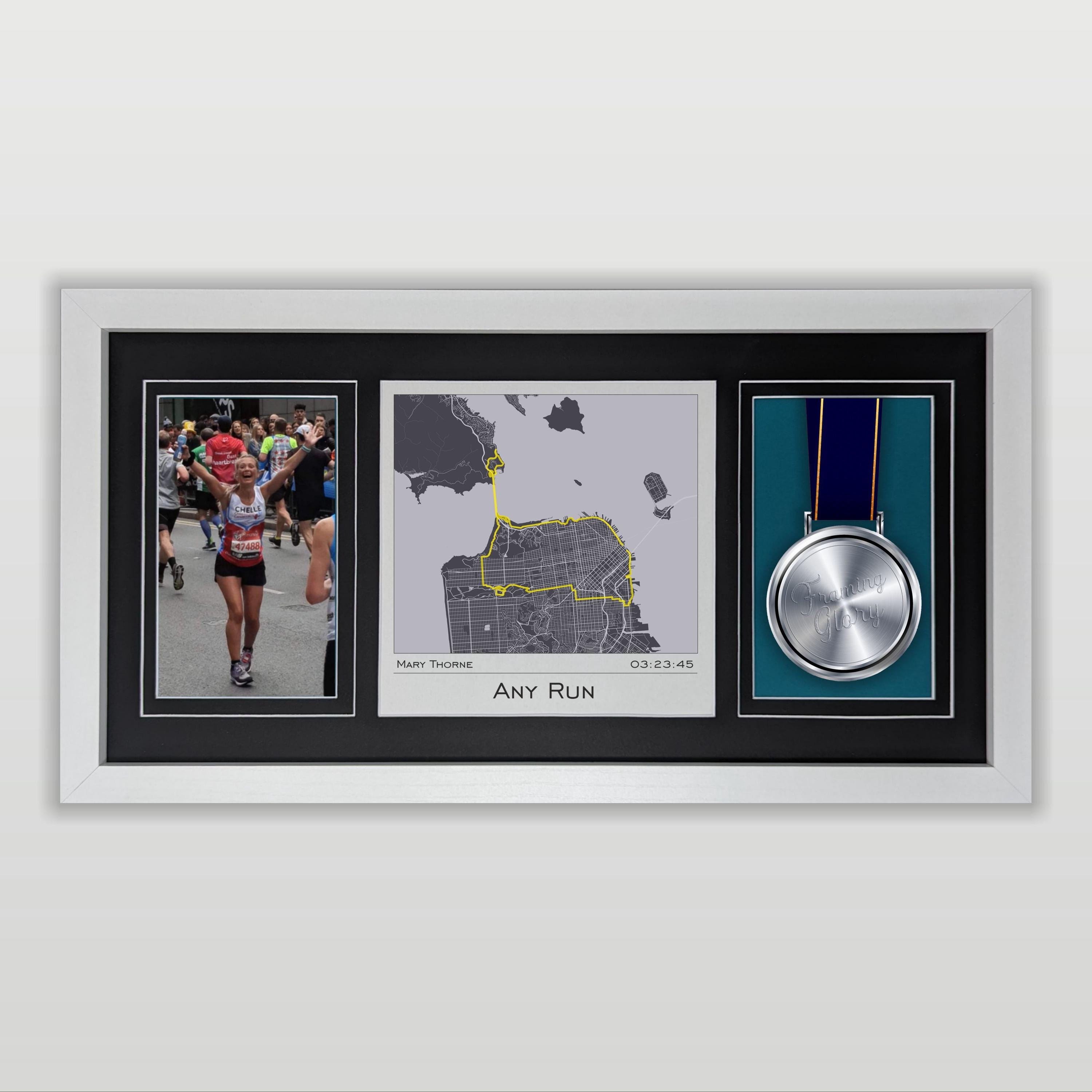 Running Route Map, Photo & Medal Display Frame : Half Marathon / 10k ...