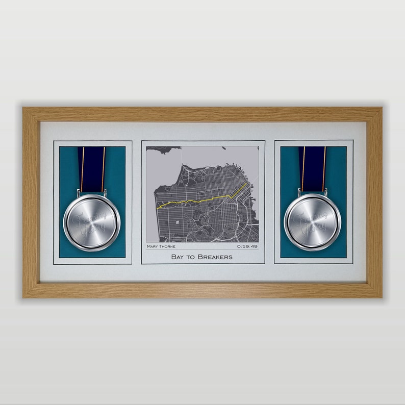 Bay to Breakers - Route Map & Double Medal Display Frame : Gift for Bay ...