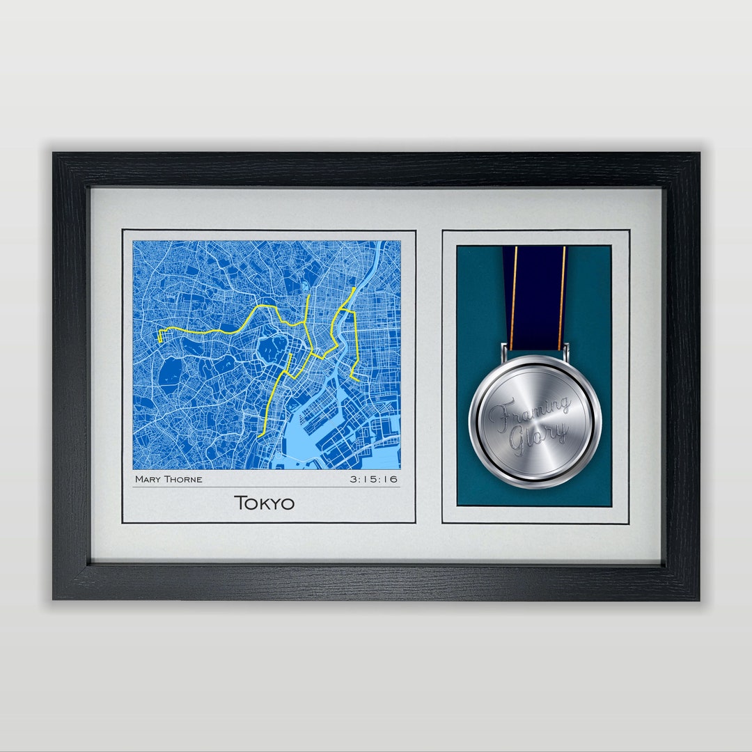Tokyo Marathon Map & Medal Display Frame : Gift for Tokyo Marathon ...