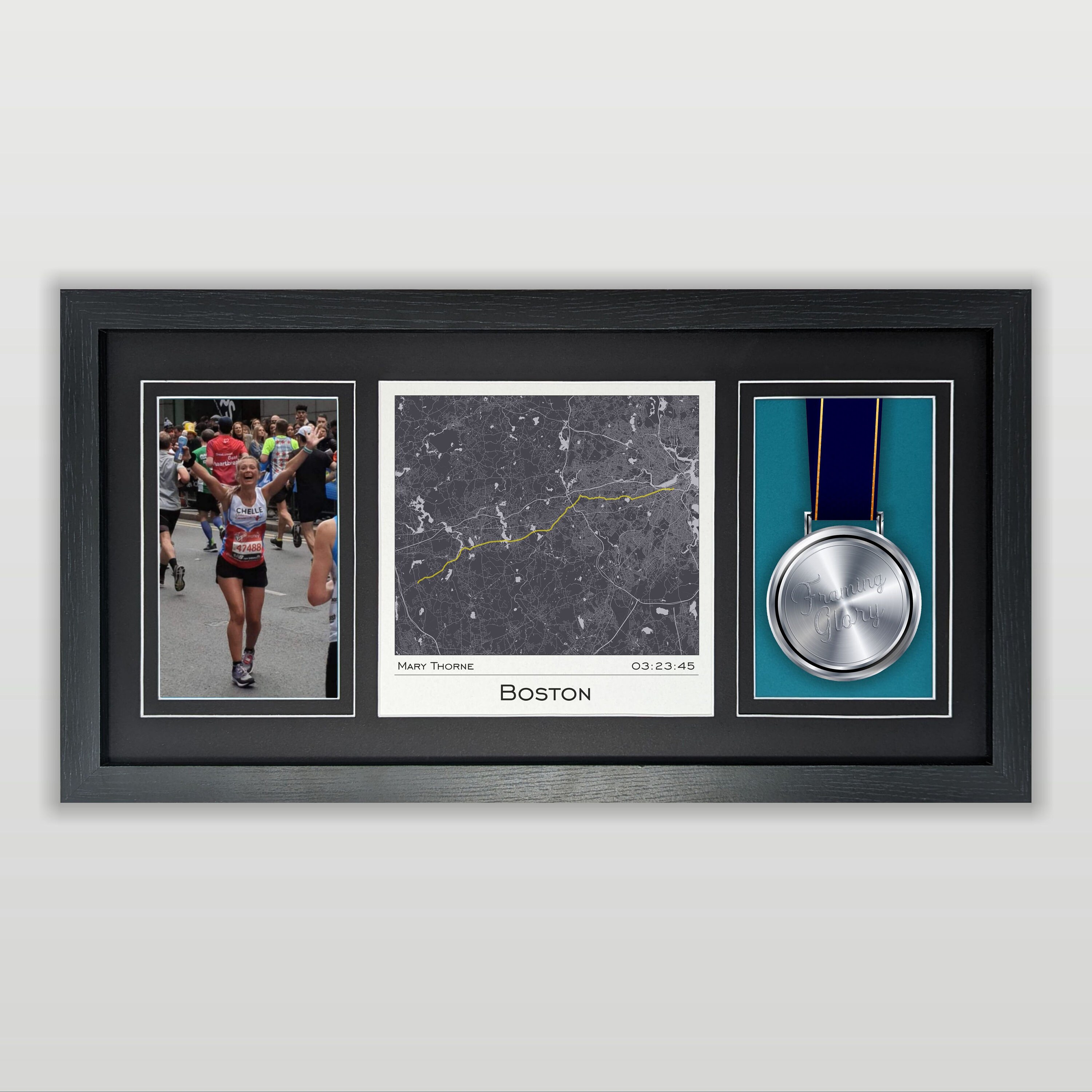 Boston Marathon Map Photo & Medal Display Frame : Gift for - Etsy