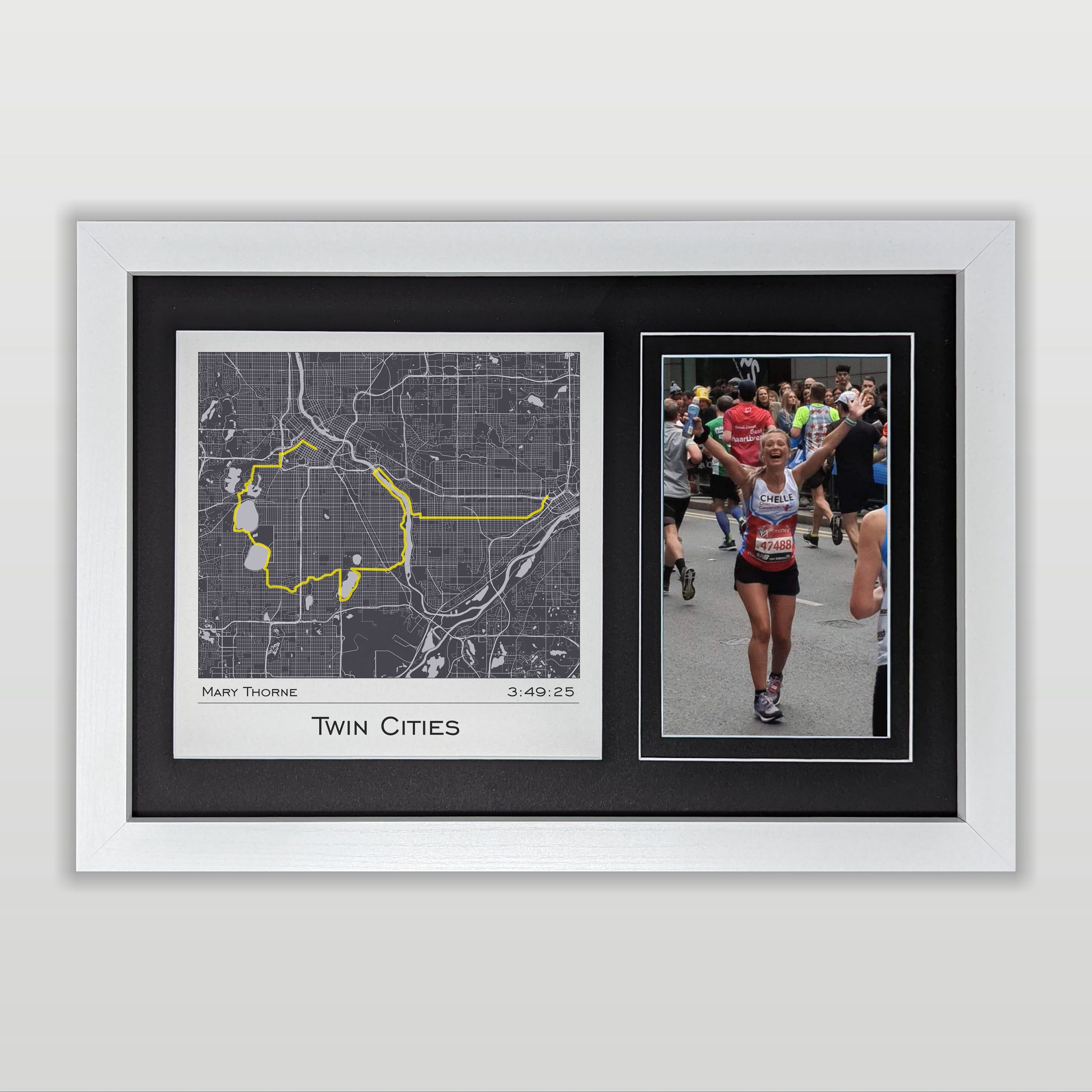 Twin Cities Marathon Map & Photo Display Frame : Gift for - Etsy