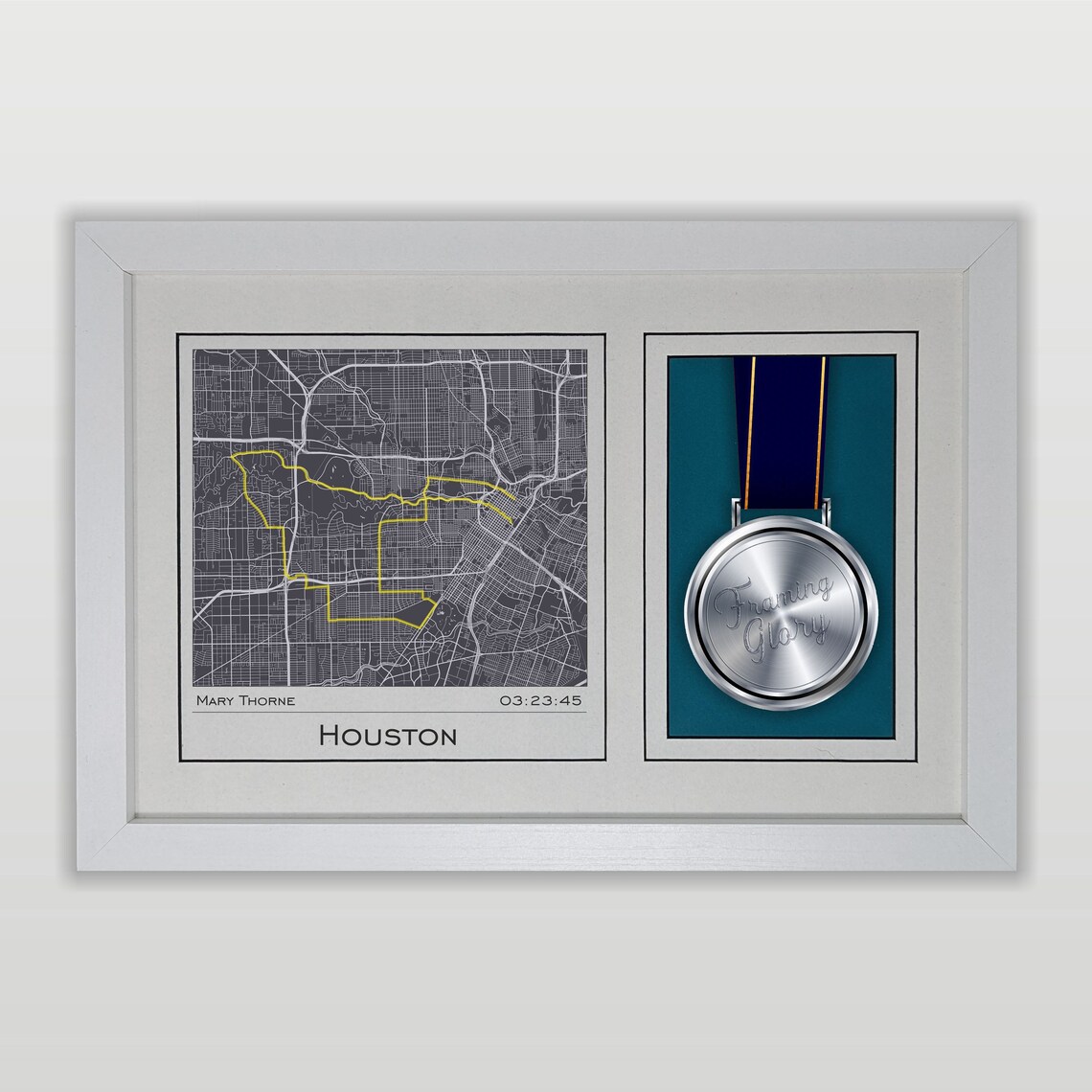 Kuhstadt-Marathon Karte & Medaillen-Rahmen: Geschenk für Kuhstadt ...