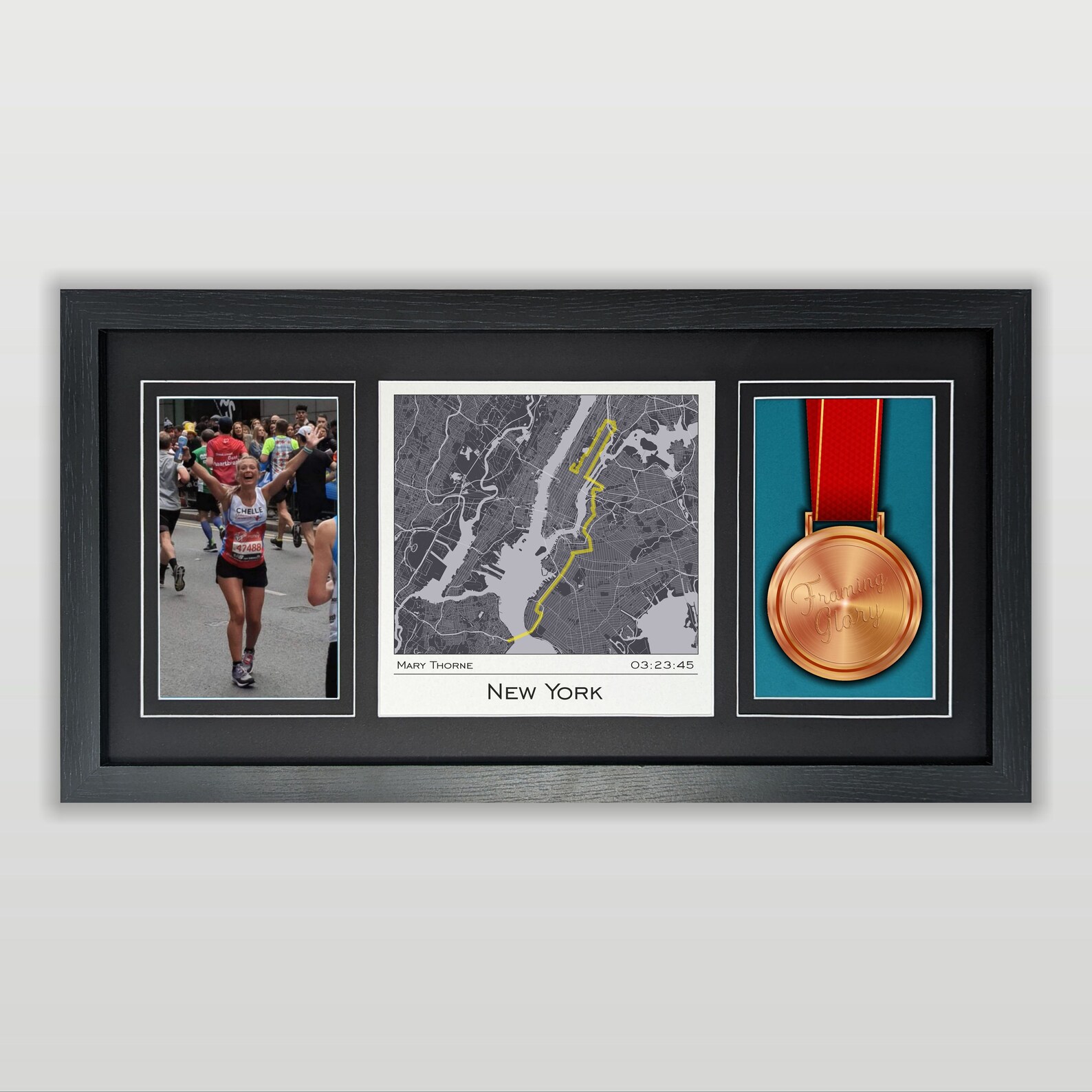 Any Marathon Running Map Photo & Medal Display Frame : Gift - Etsy