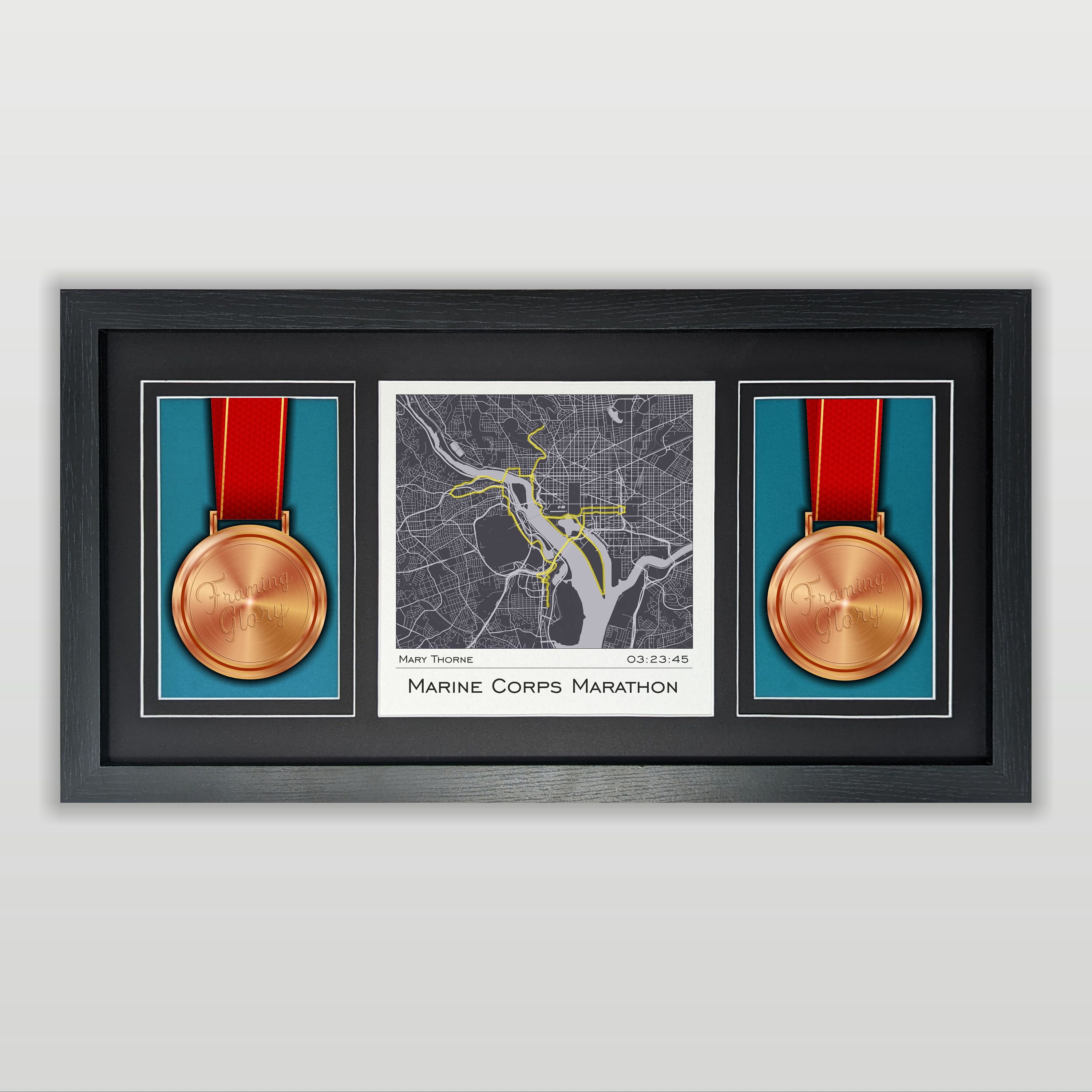 MCM Marine Corps Marathon Route Map & Double Medal Display - Etsy