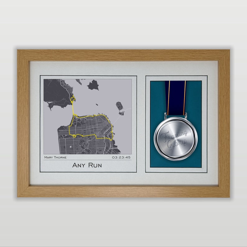 Marathon Running Map & Medal Display Frame : Gift for Runners - Etsy