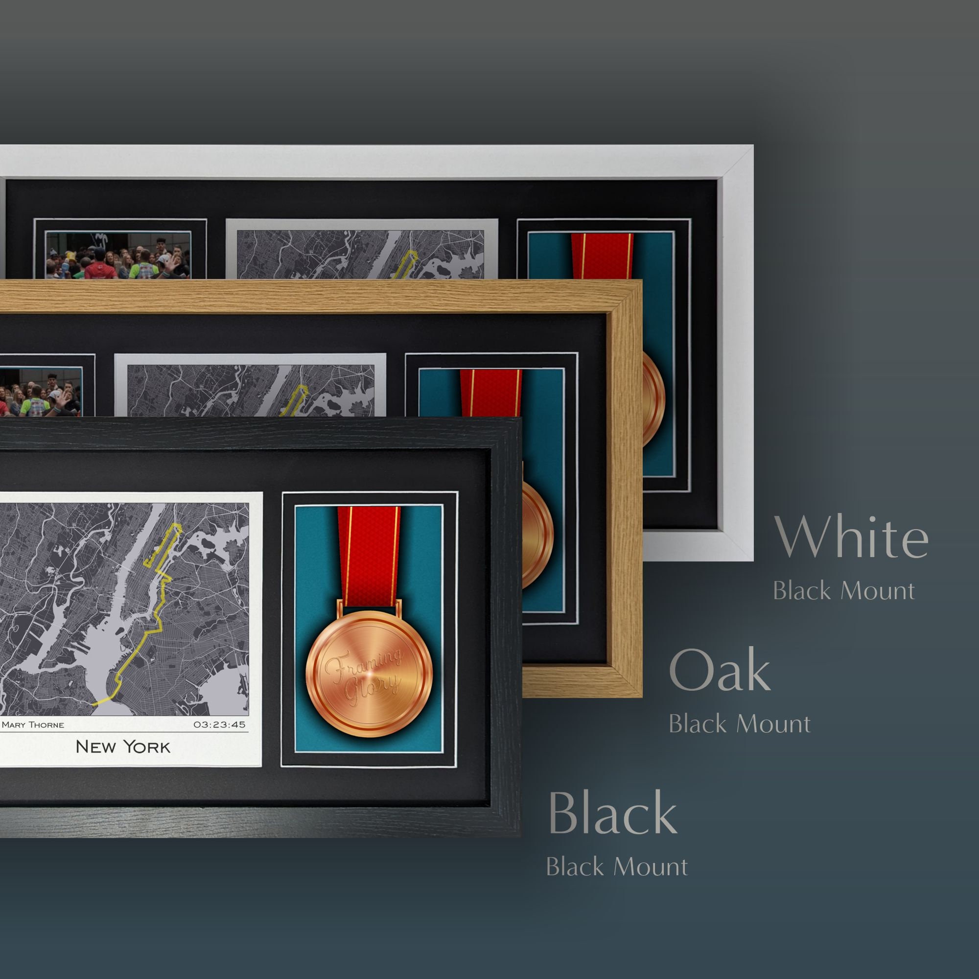 Tokyo Marathon Route Map & Double Medal Display Frame : Gift for Tokyo ...
