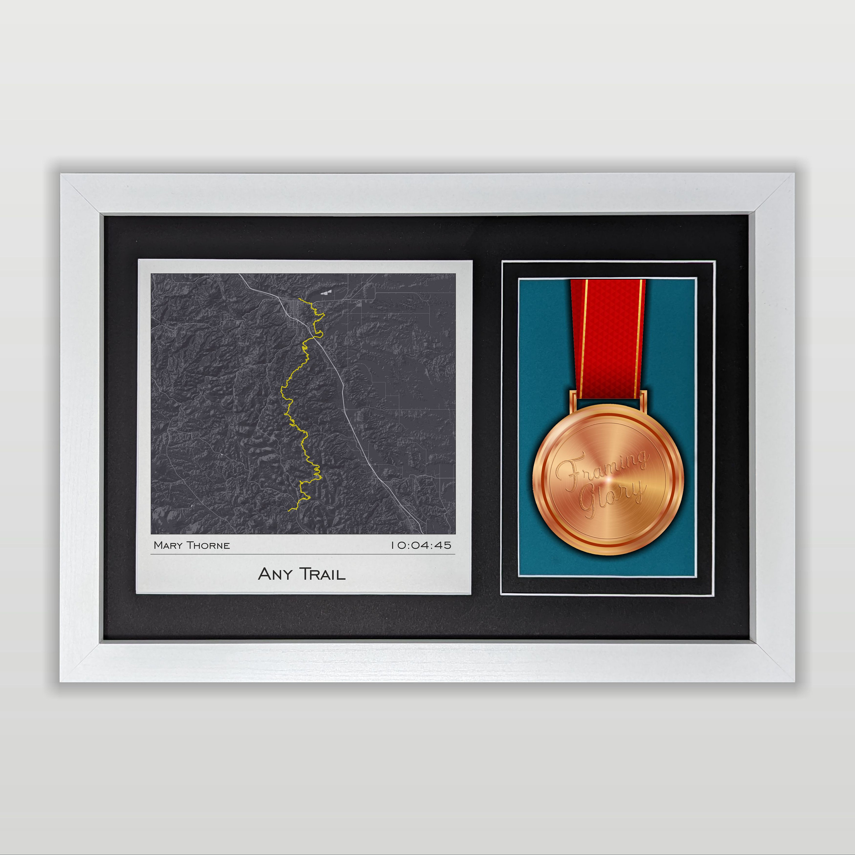 Trail Running Map & Medal Display Frame : Gift for Trail - Etsy