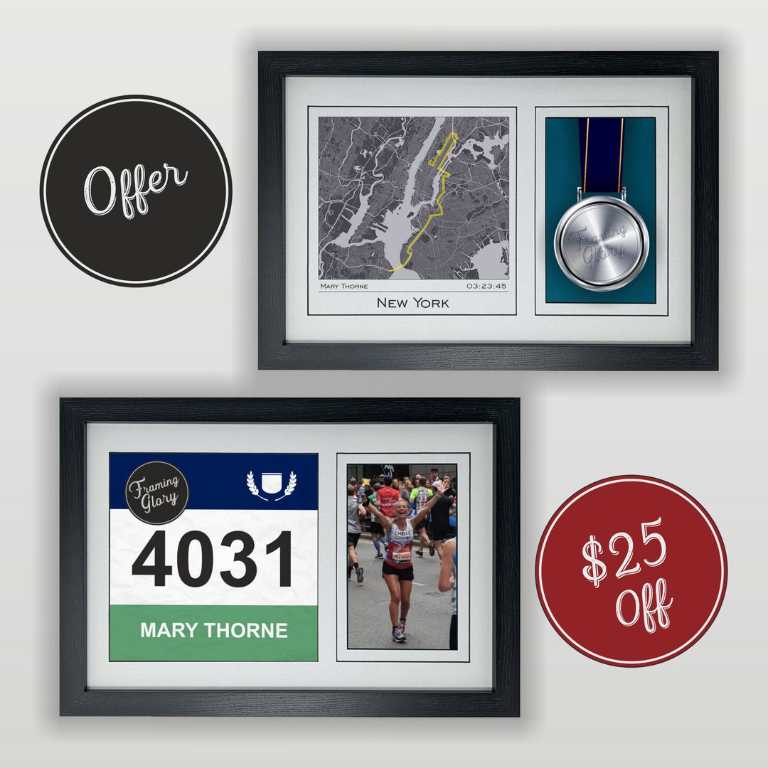 Running Map & Medal Plus Bib Plus Photo Display Frame - Offer : Gifts ...