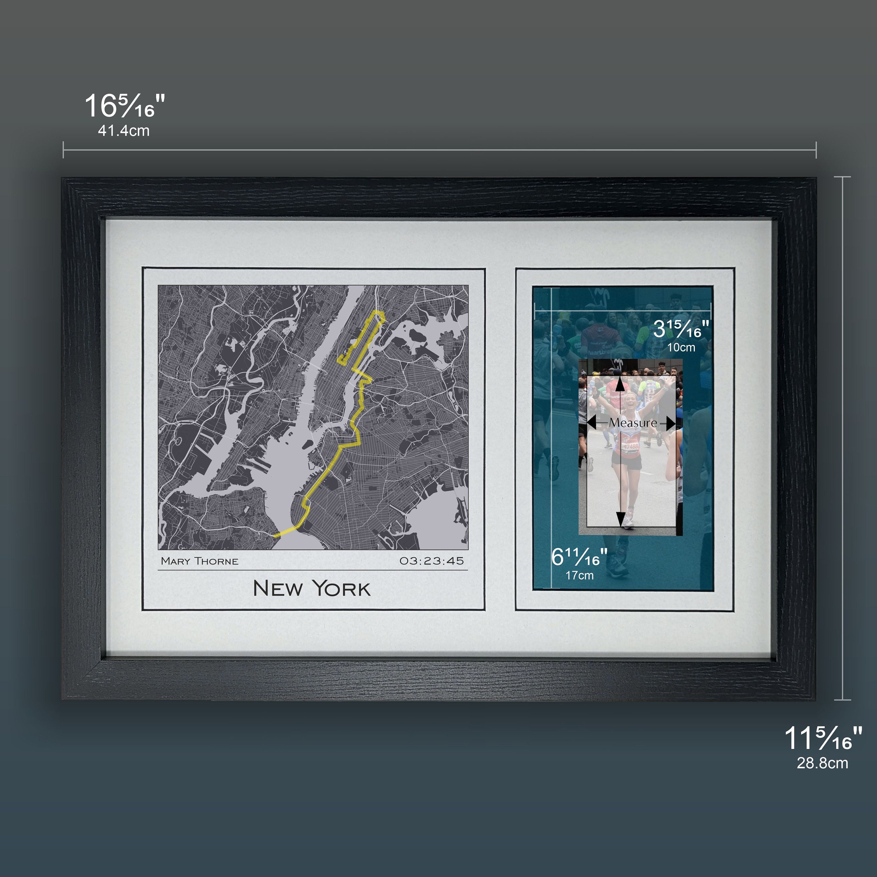 Any Marathon Map & Photo Display Frame : Gift for Any Marathon Runners ...
