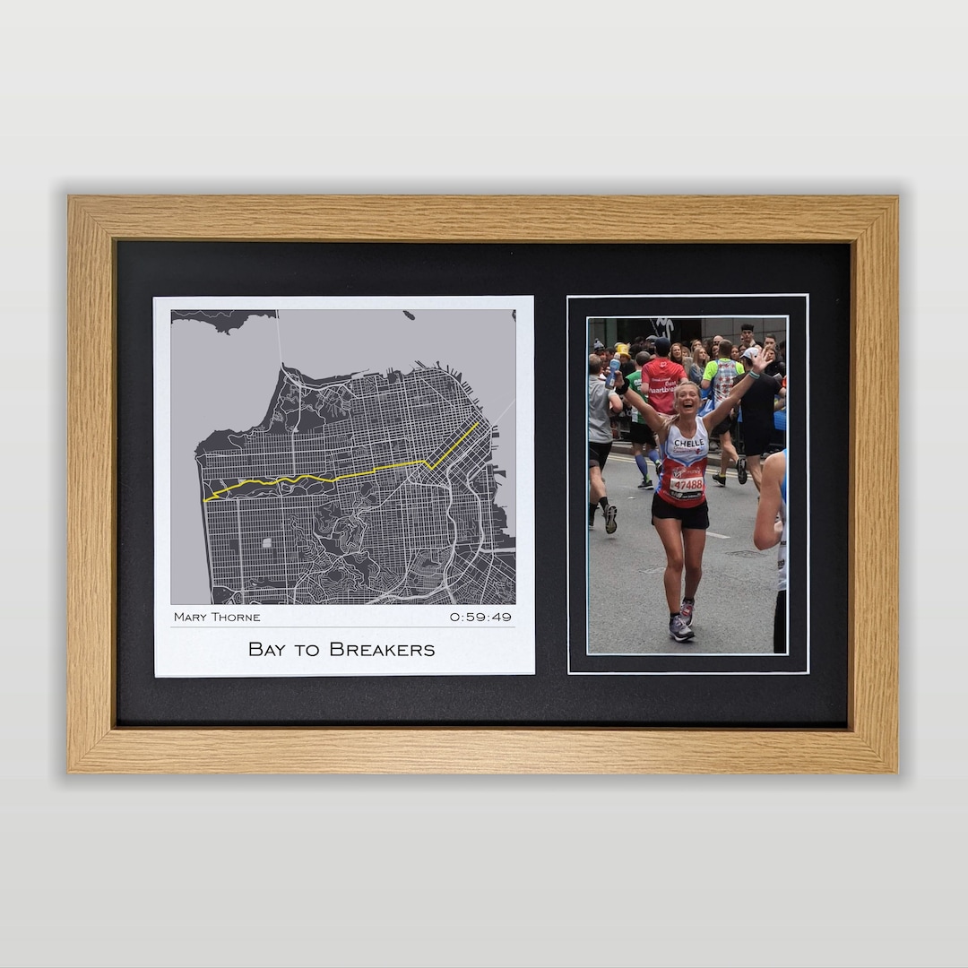 Bay to Breakers - Map & Photo Display Frame : Gift for Bay to Breakers ...