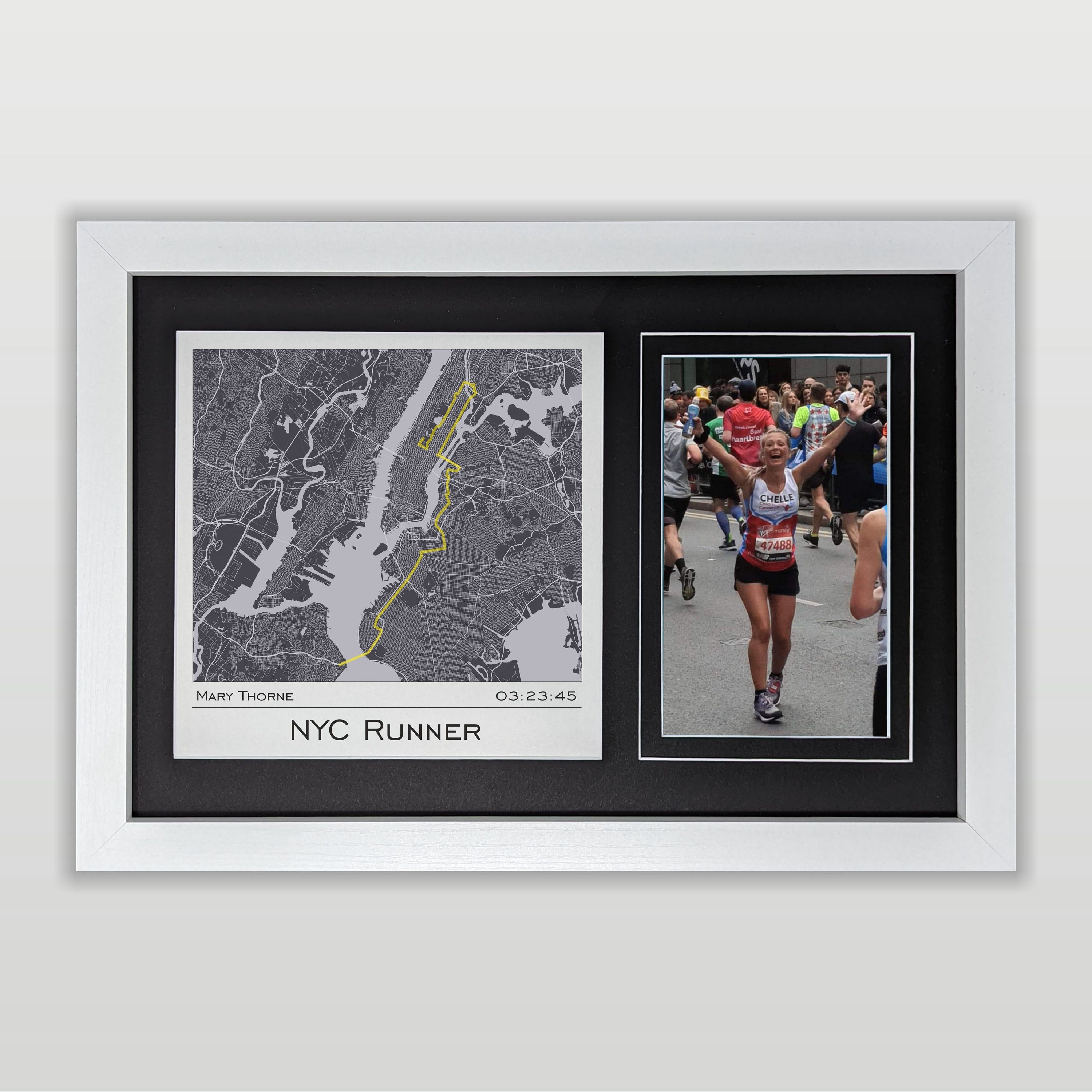 New York Route Map Marathon Map & Photo Display Frame : Gift for New ...
