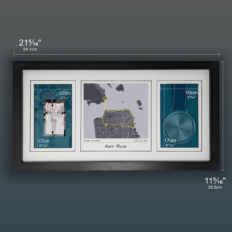 Chicago Marathon Map, Photo & Medal Display Frame : Gift for Chicago ...