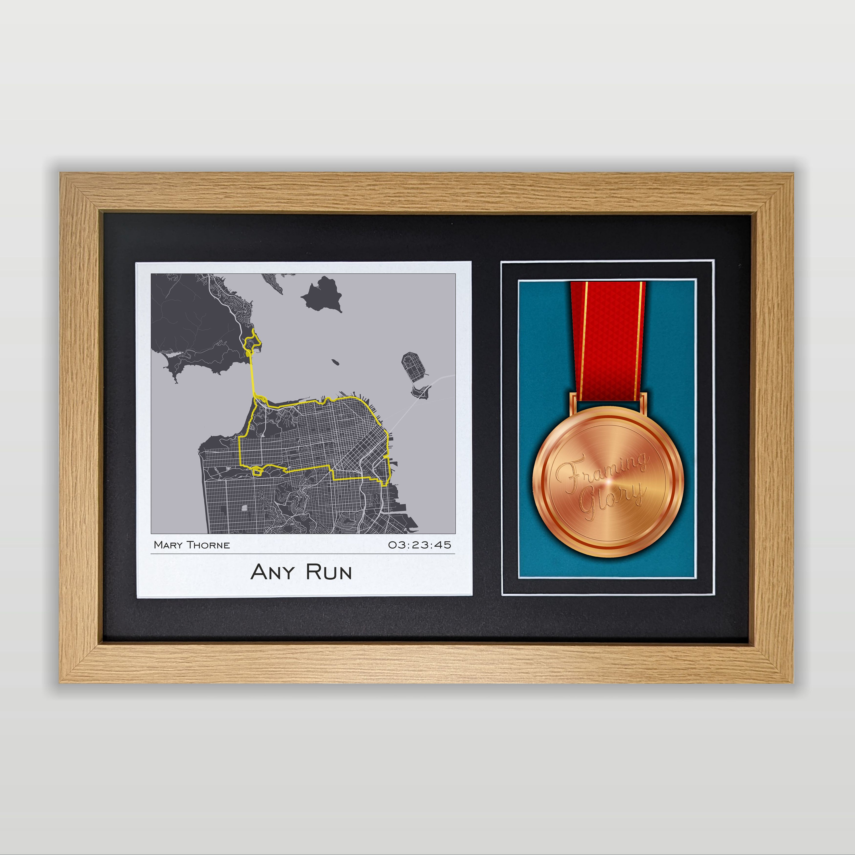 Marathon Running Map & Medal Display Frame : Gift for Runners - Etsy