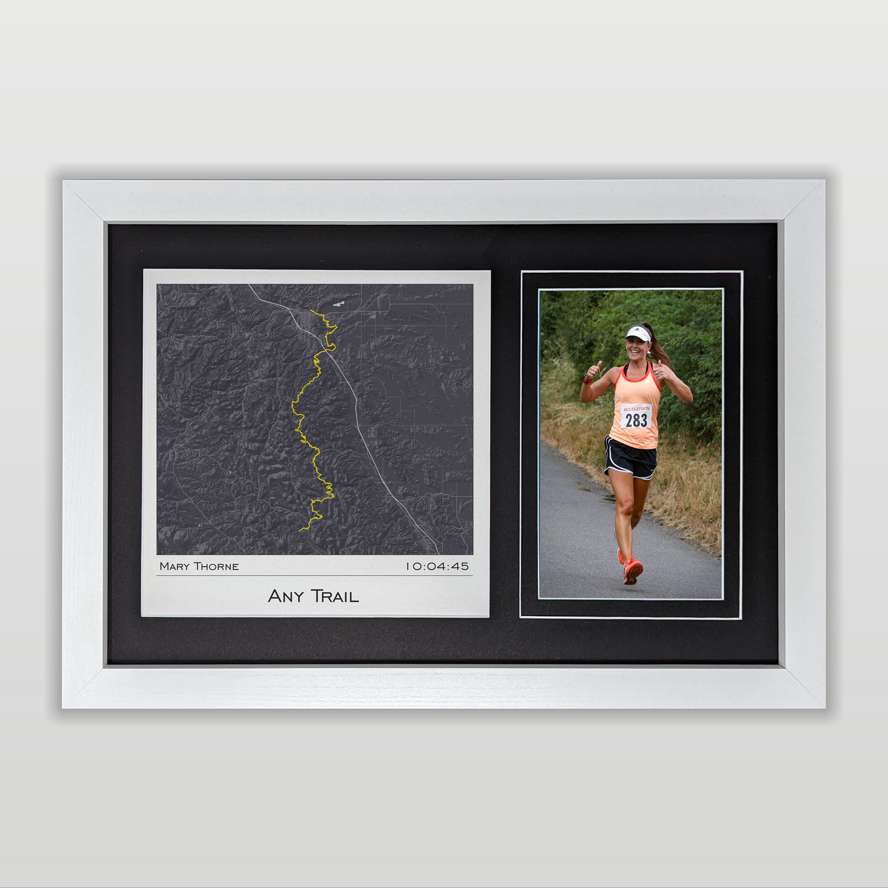 Any Trail Map & Photo Display Frame : Gift for Any Trail Runners - Etsy