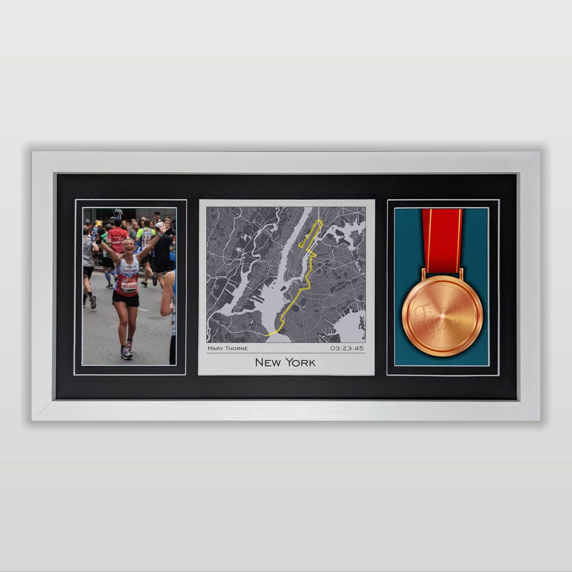 Any Marathon Running Map Photo & Medal Display Frame : Gift - Etsy