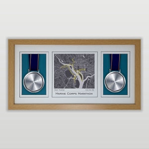 MCM Marine Corps Marathon Route Map & Double Medal Display Frame : Gift ...