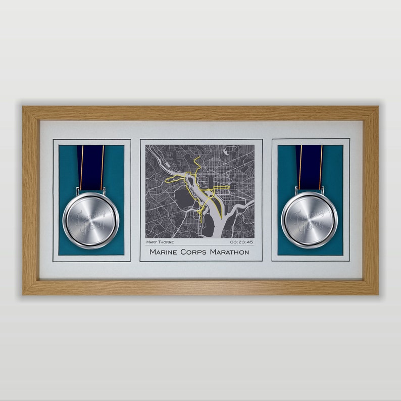 MCM Marine Corps Marathon Route Map & Double Medal Display - Etsy