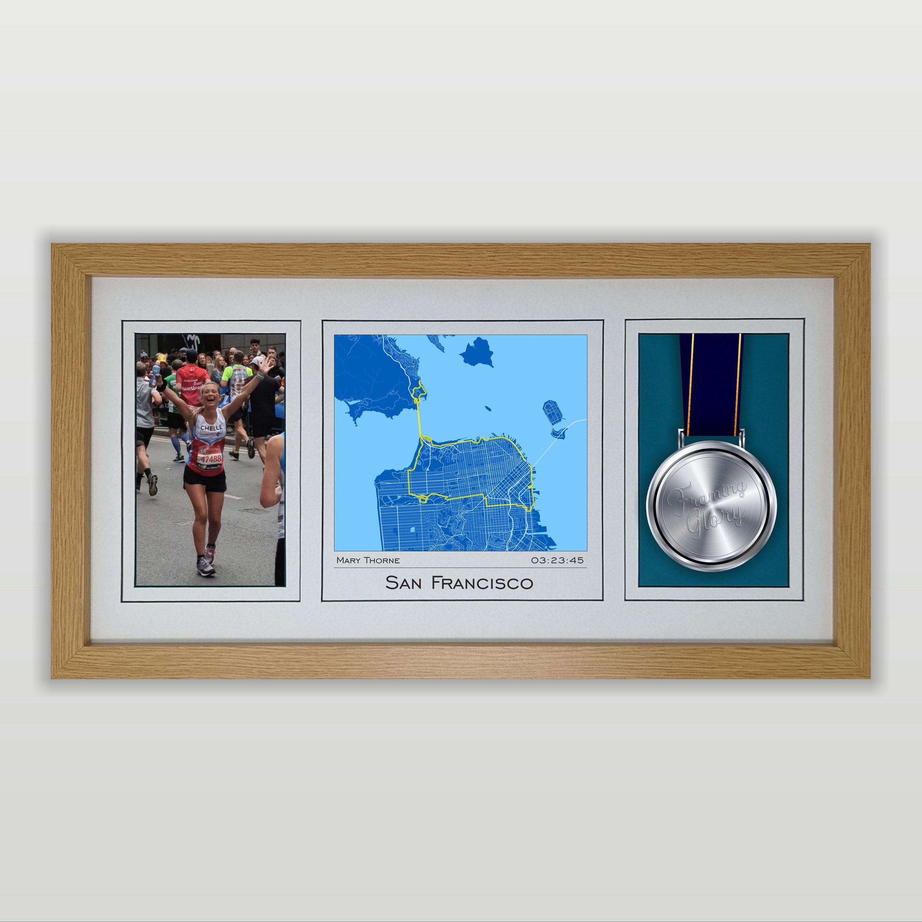San Francisco Marathon Map, Photo & Medal Display Frame : Gift for San ...