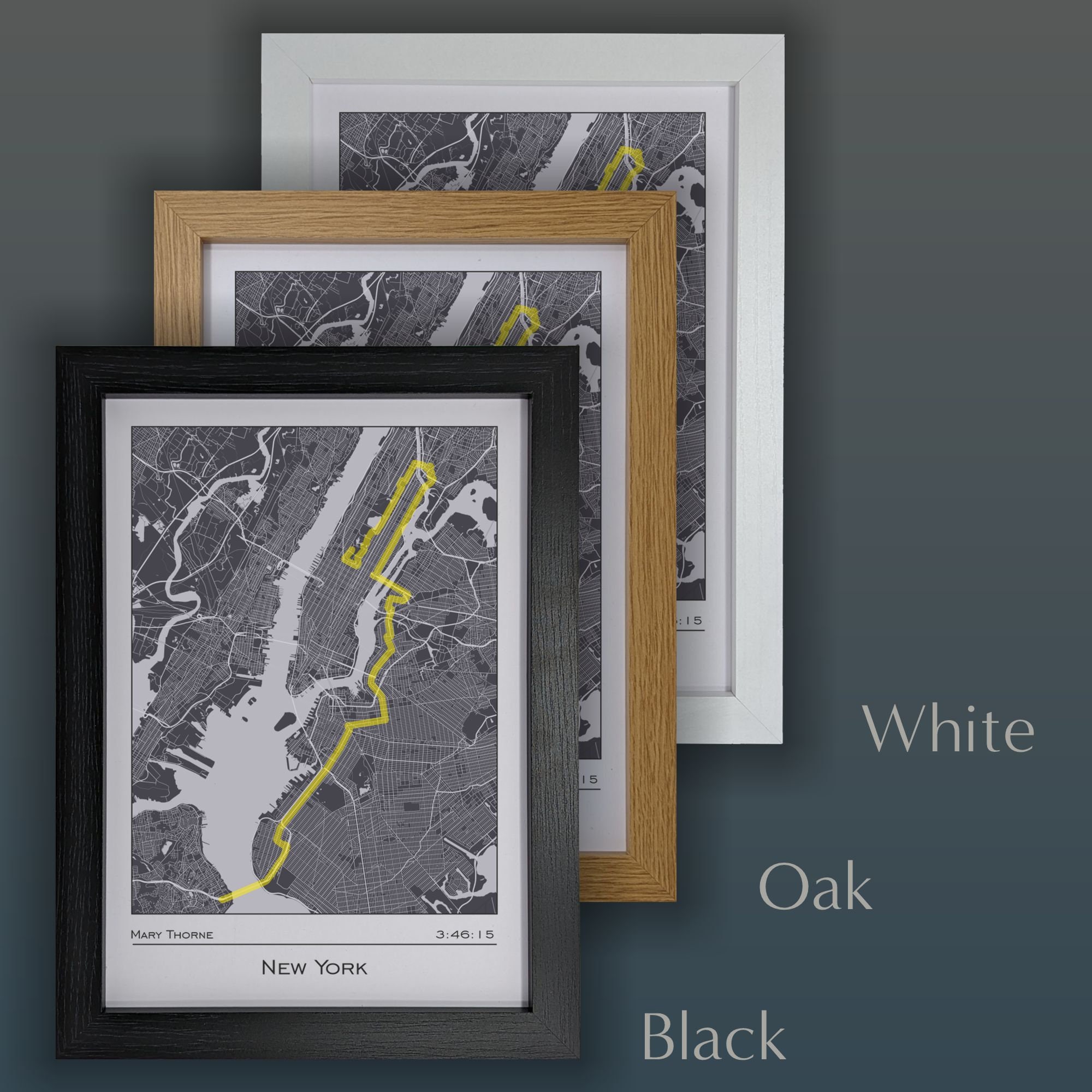 MCM Marine Corps Marathon Route Map Print - Framed : Gift for Marine ...