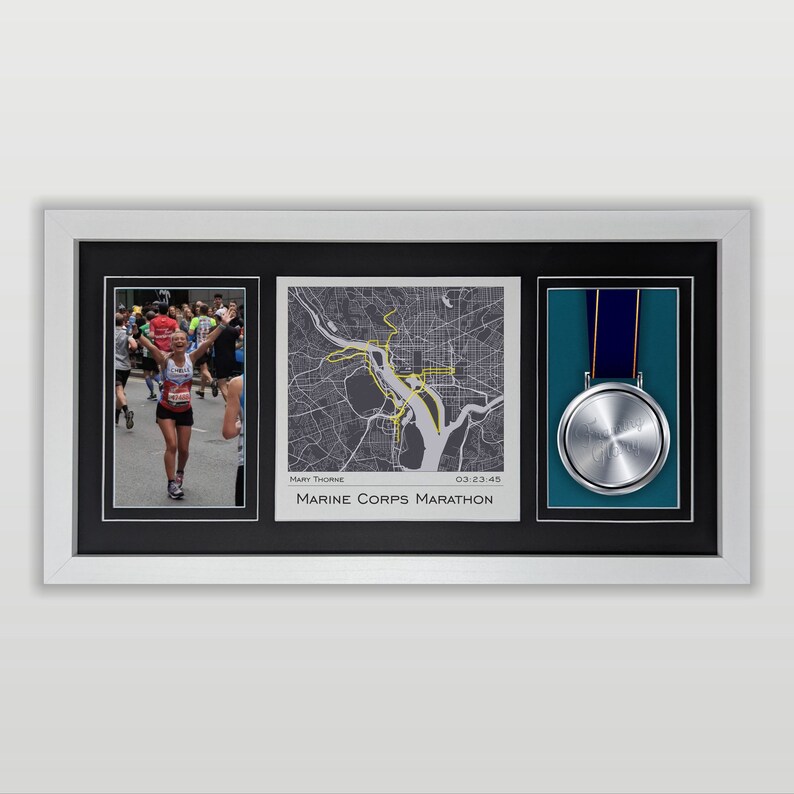 MCM Marine Corps Marathon Map, Photo & Medal Display Frame : Gift for ...