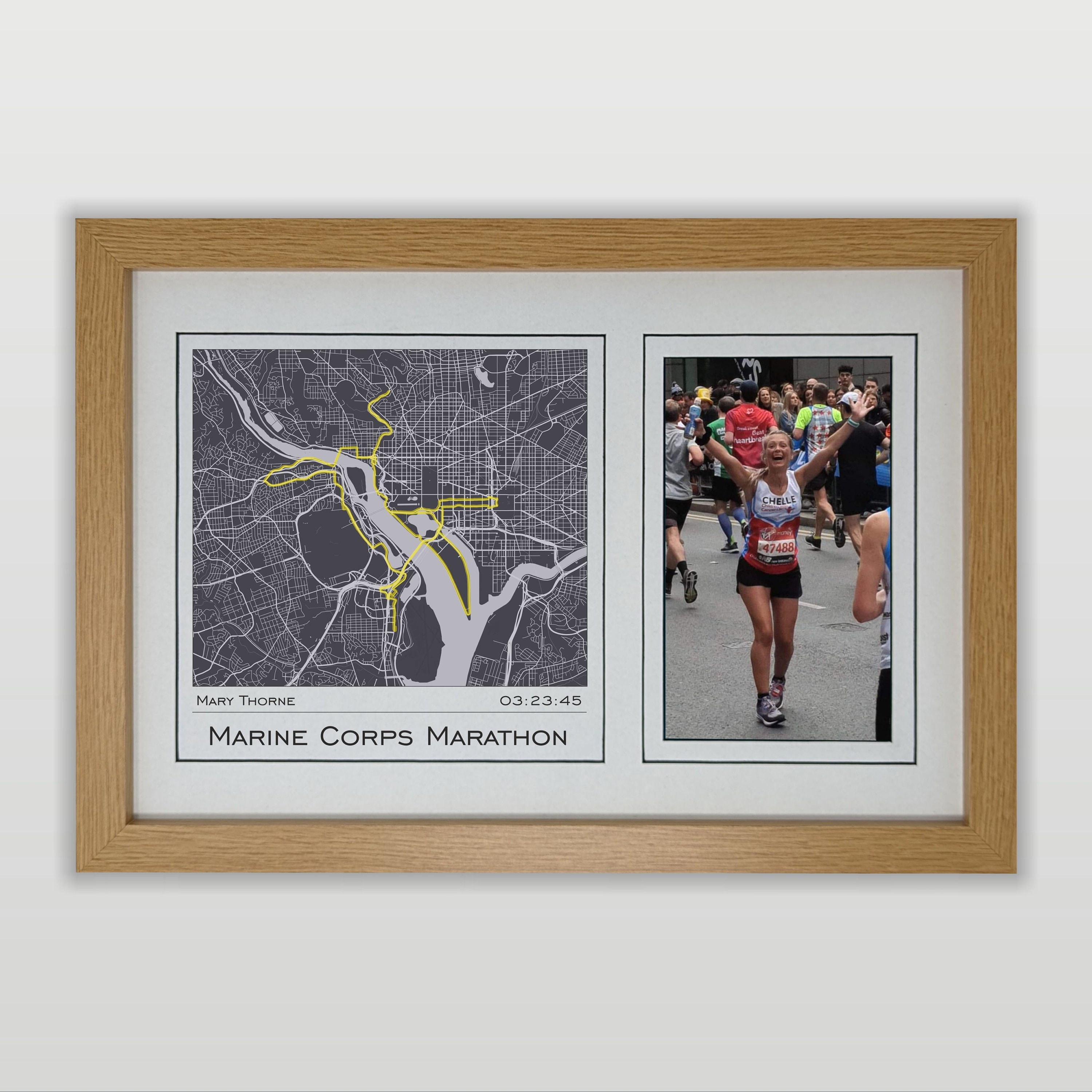 MCM Marine Corps Marathon Map & Photo Display Frame : Gift for Marine ...