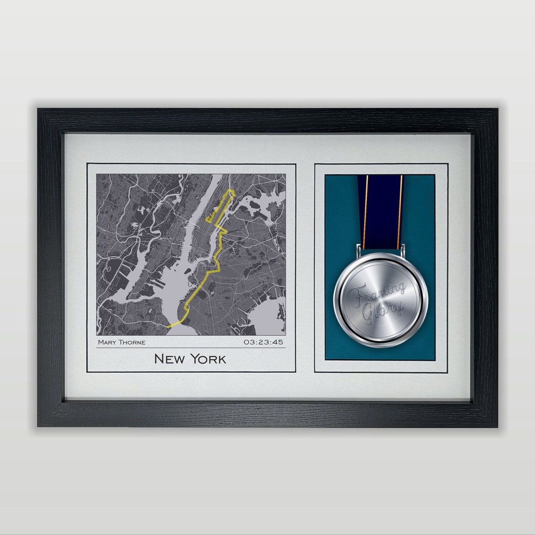 Marathon Running Map & Medal Display Frame : Gift for Runners - Etsy
