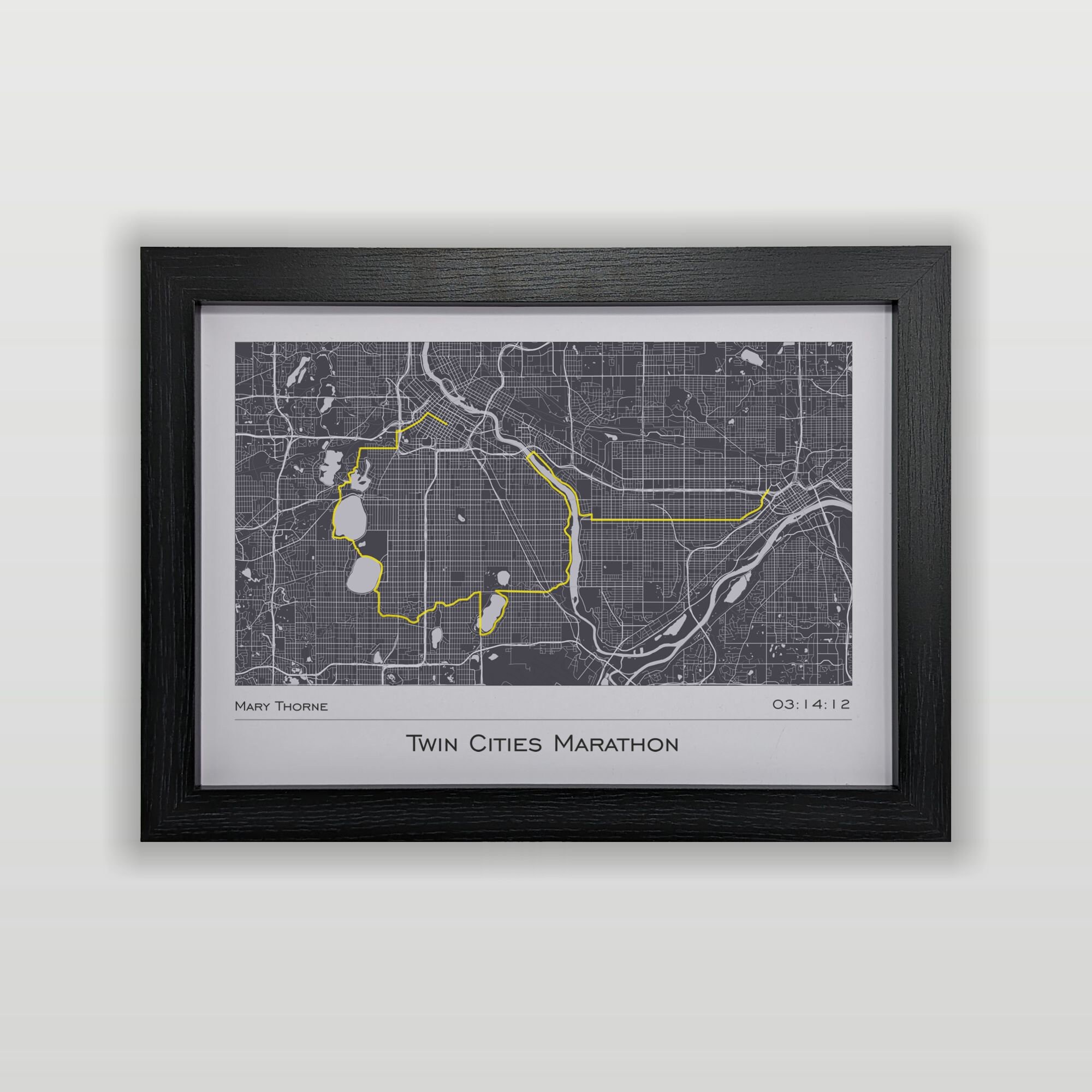 Twin Cities Marathon Route Map Print Framed : Gift for - Etsy