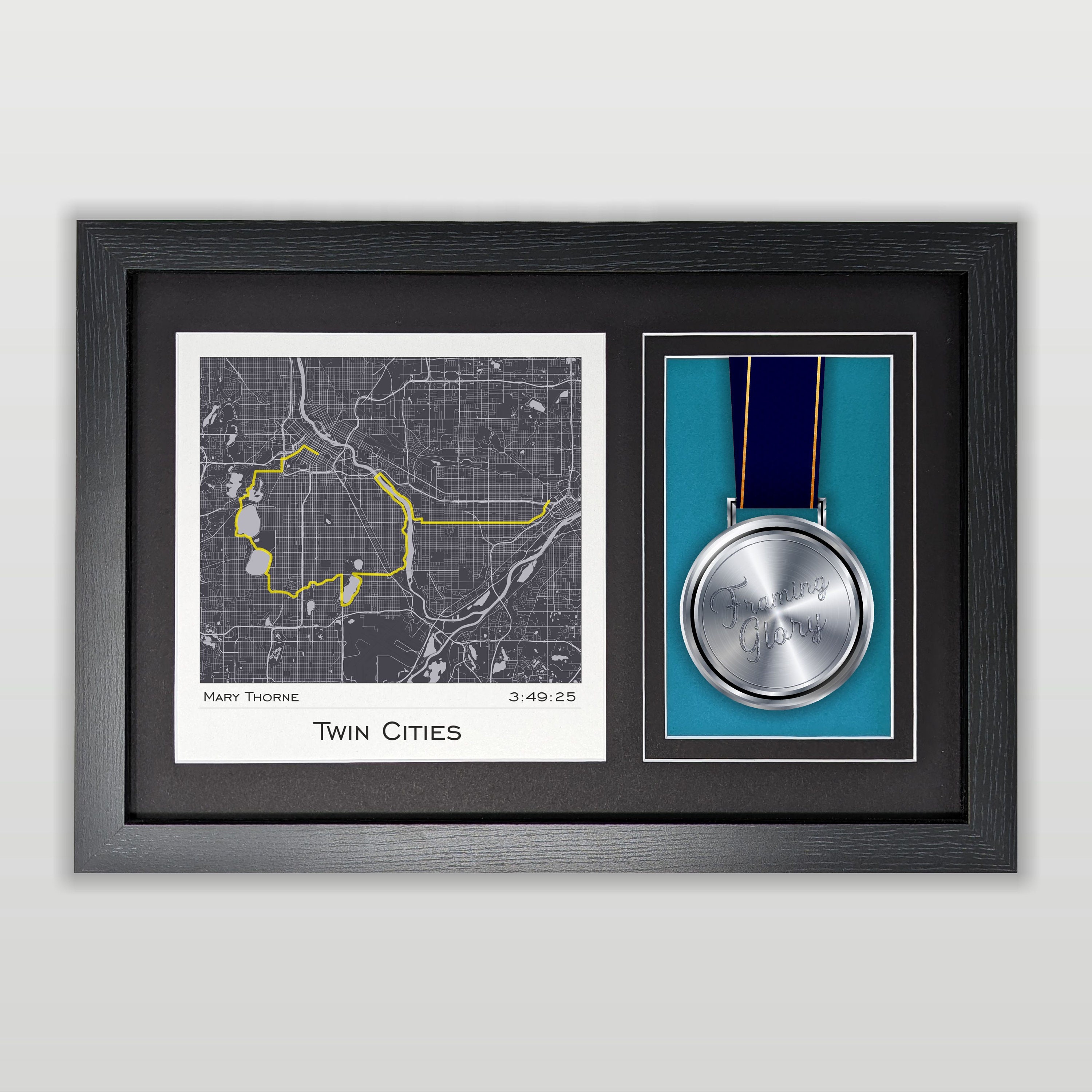 Twin Cities Marathon Map & Medal Display Frame : Gift for - Etsy