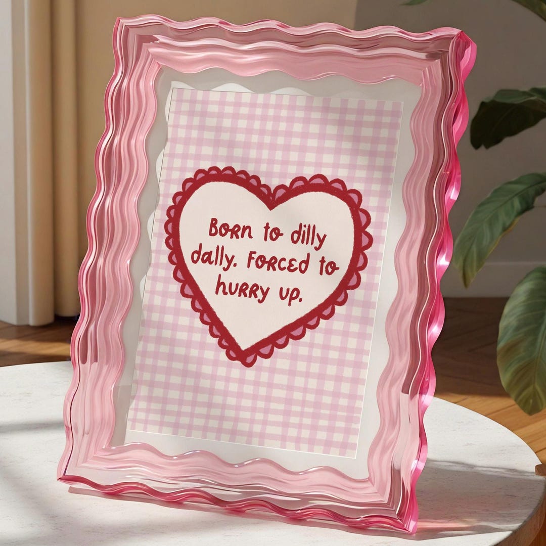 Born to Dilly Dally Wall Print | Pink and Red Dopamine Decor - Etsy UK