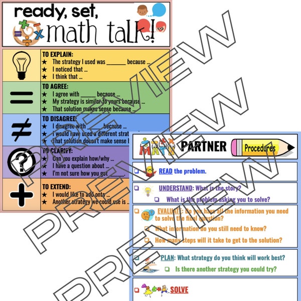 Math Talk Anchor Chart - Etsy