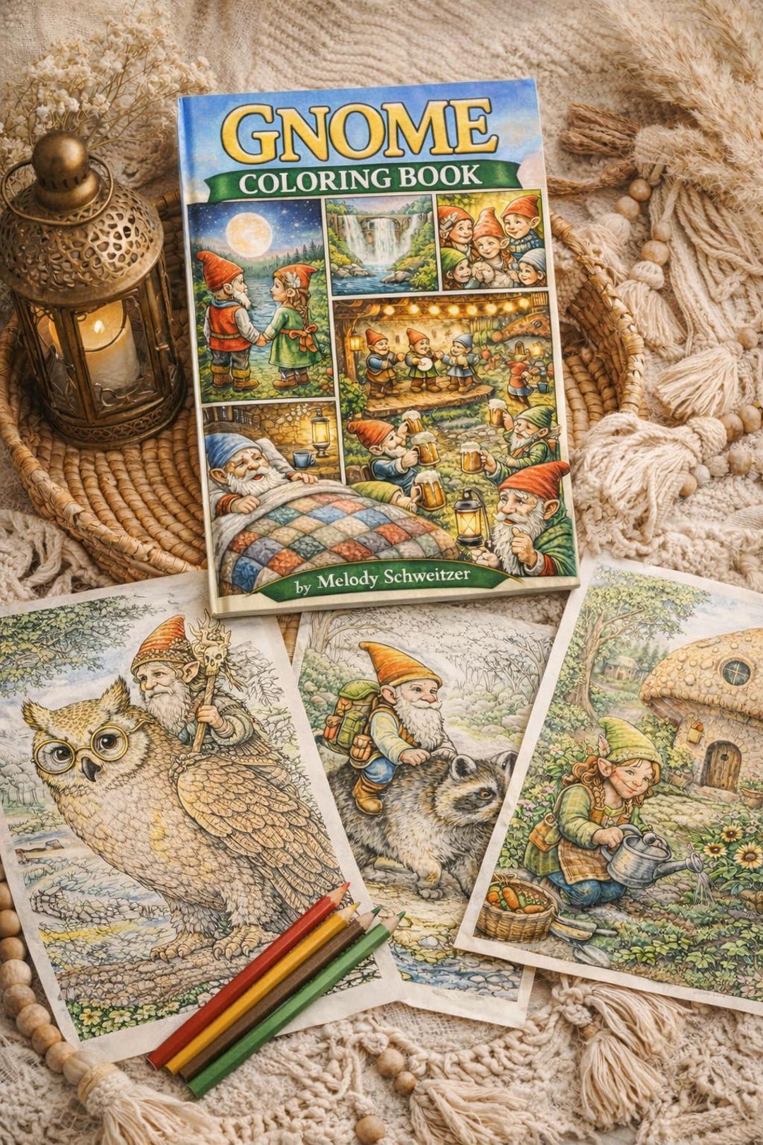 Gnome Coloring Book – 40 Page Cozy Woodland Fantasy Art (PDF Download ...