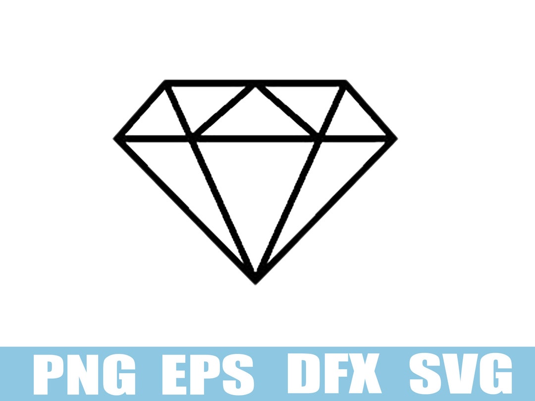 Diamond Outline DIGITAL DOWNLOAD Svg Png Dxf Eps - Etsy
