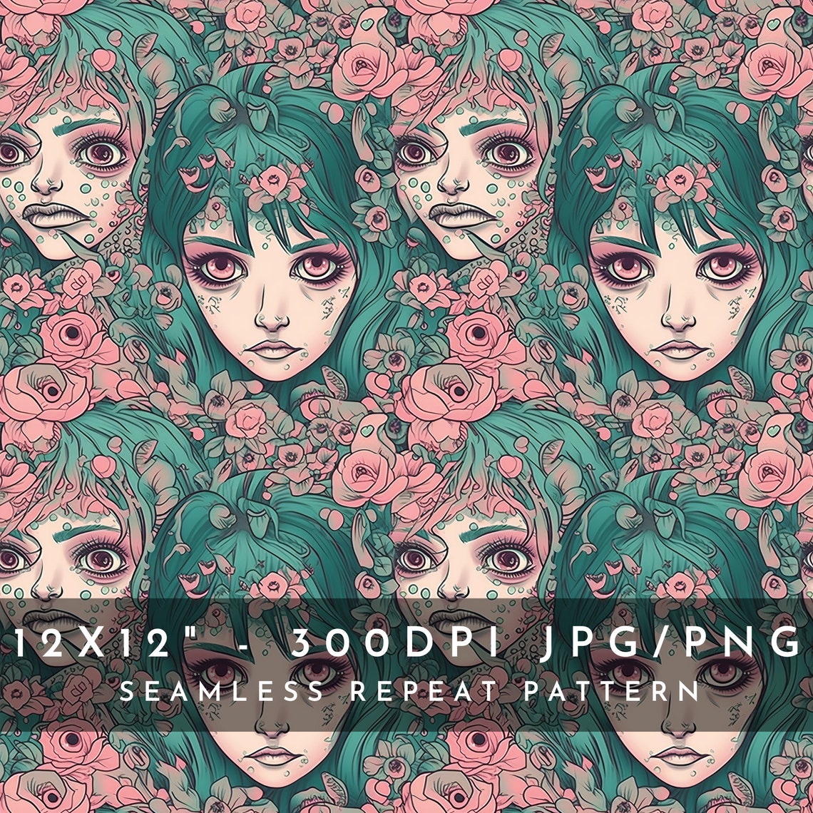 Fairytale Anime Seamless Pattern Anime Wallpaper Fairy Anime Tile ...