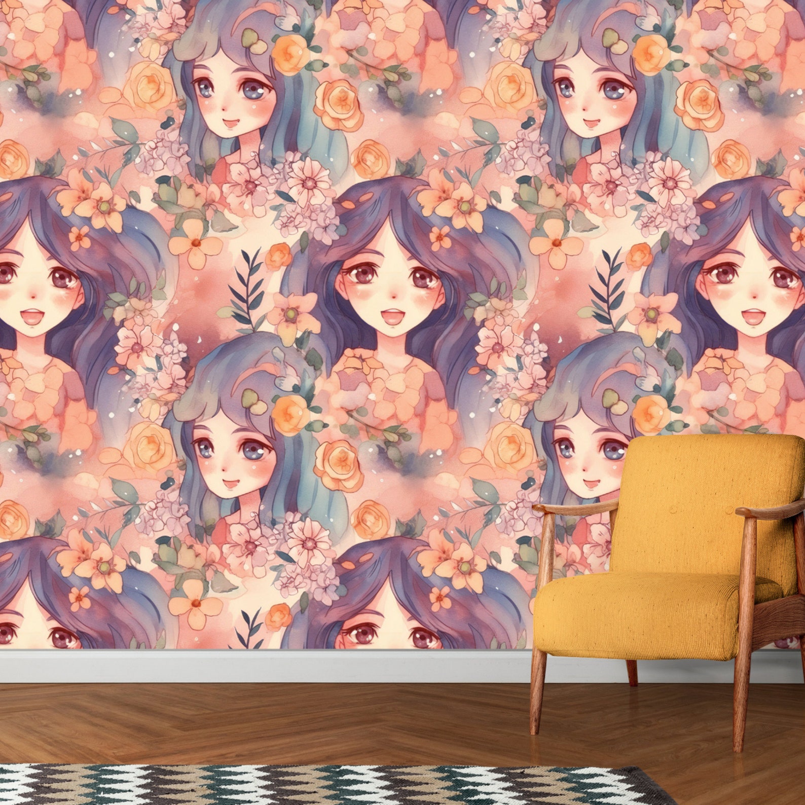 Fairytale Anime Seamless Pattern Anime Wallpaper Fairy Anime Tile ...