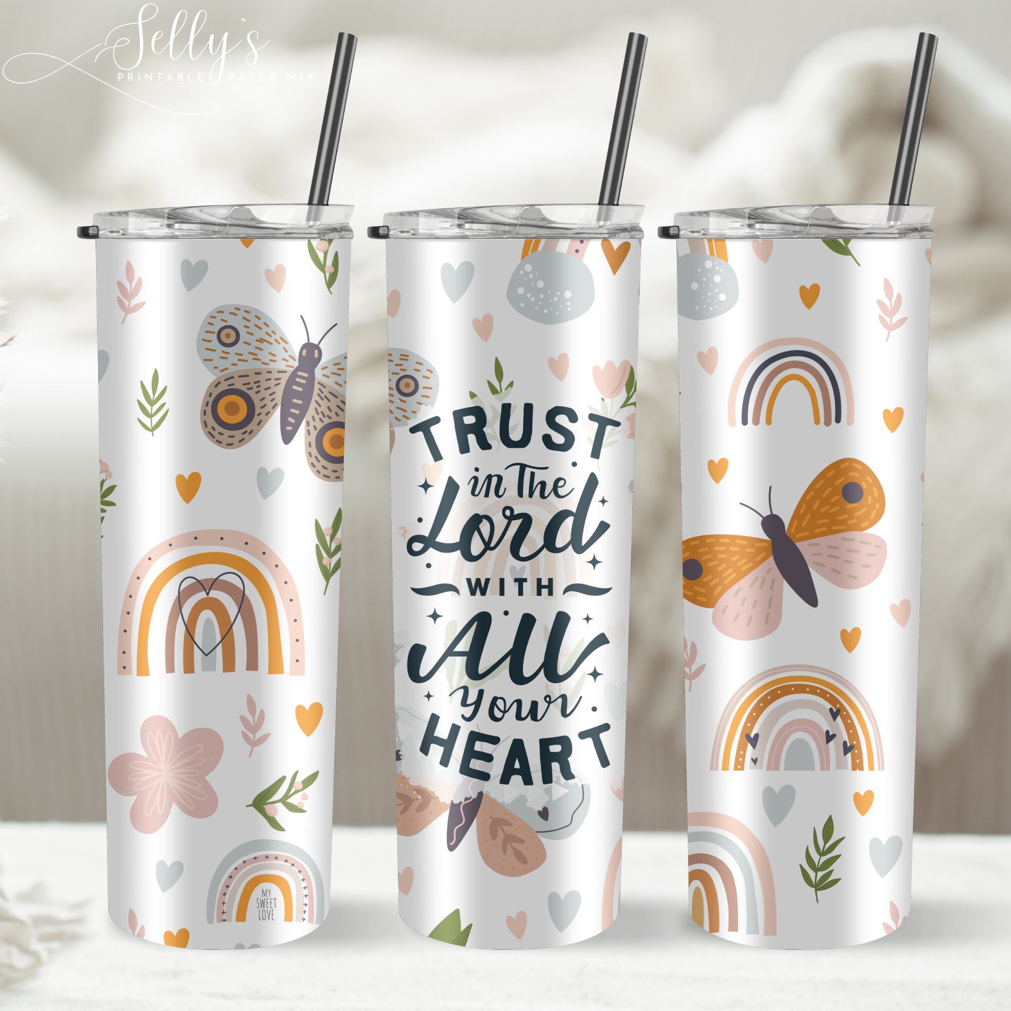 Tumbler Wrap With Scripture Jesus Faith Quote Religious Floral - Etsy