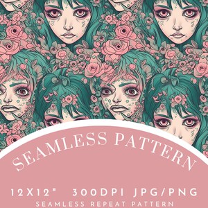 Fairytale Anime Seamless Pattern Anime Wallpaper Fairy Anime Tile ...