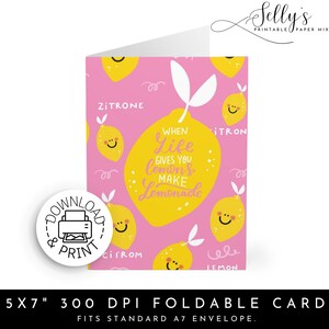 Greeting Card When Life Gives You Lemonade, Instant Download Print ...
