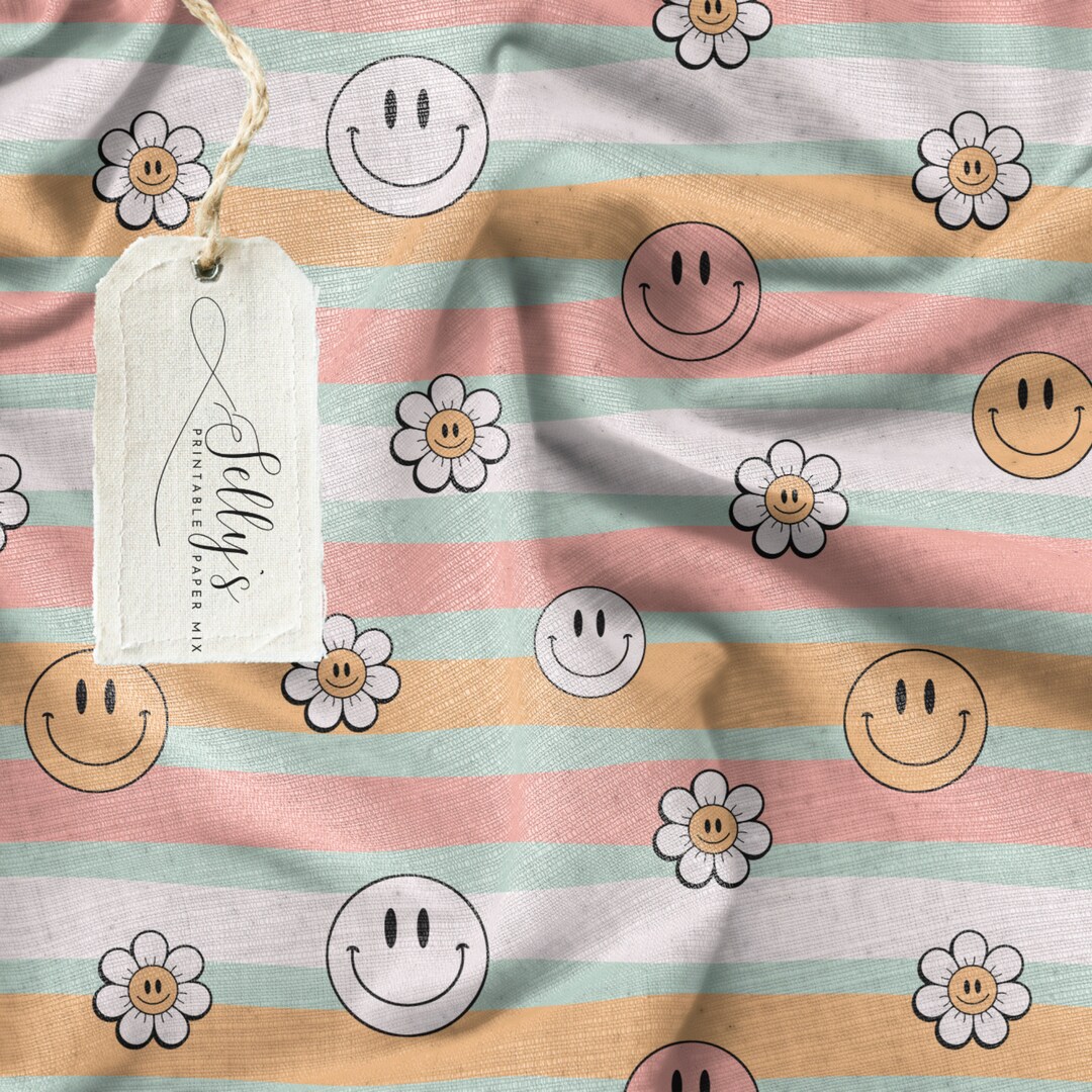 Smiley Face Seamless Repeating Pattern, Seamless Happy Face Pattern - Etsy